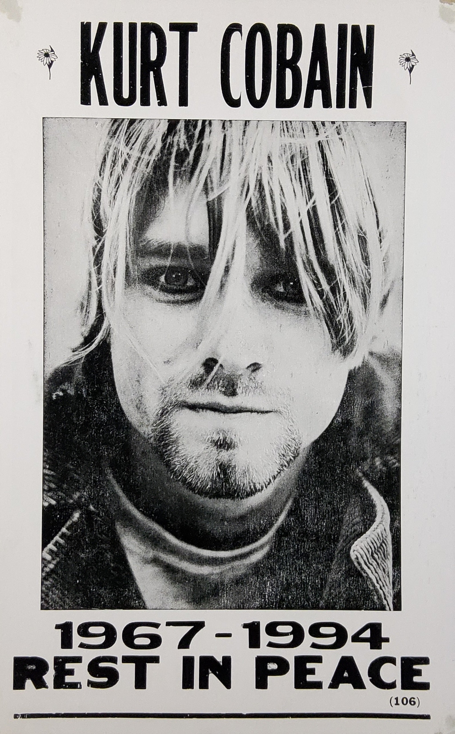 Kurt Cobain - 1967-1994 - RIP Poster - JG | Metro Gallery Nebraska